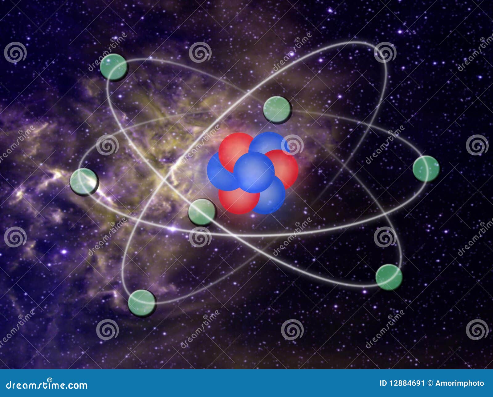 Molecules in solar system stock image. Image of construction - 12884691