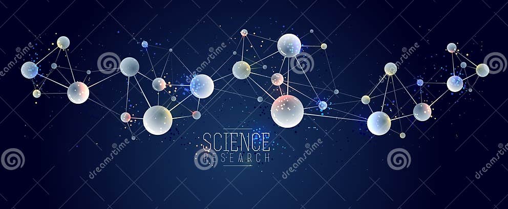 Molecules Vector Abstract Background, 3D Dimensional Science Chemistry ...