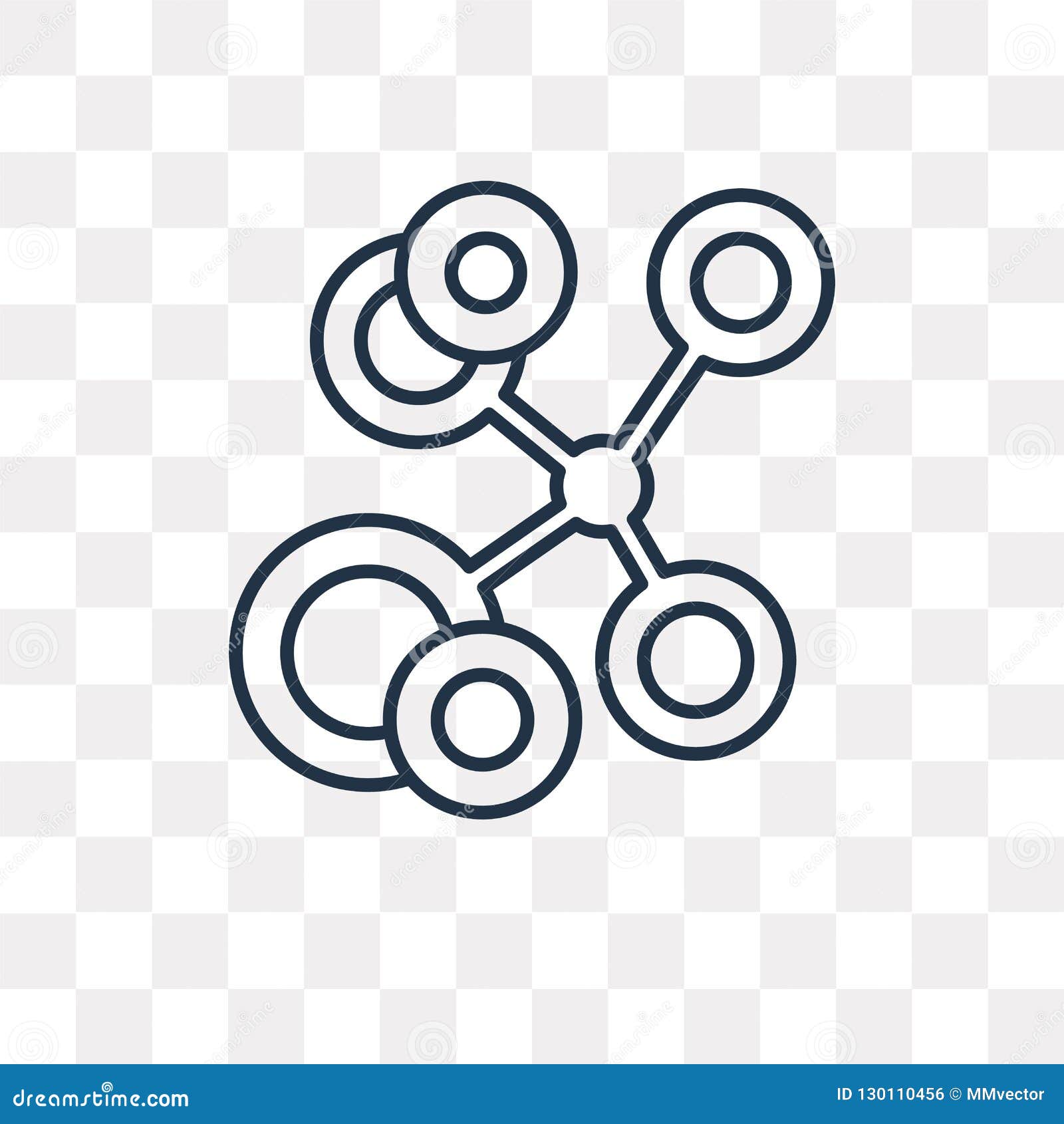 Molecules Vector Icon Isolated on Transparent Background, Linear Stock ...