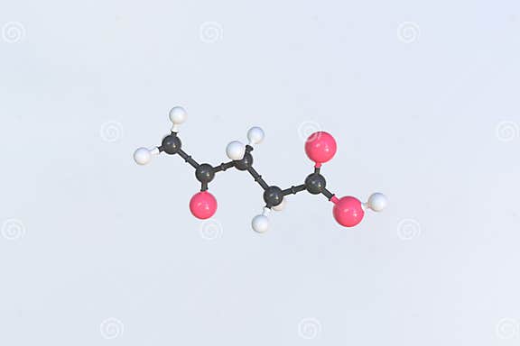 Molecuul Van Levulinezuur Geïsoleerd Moleculair Model 3d Rendering ...