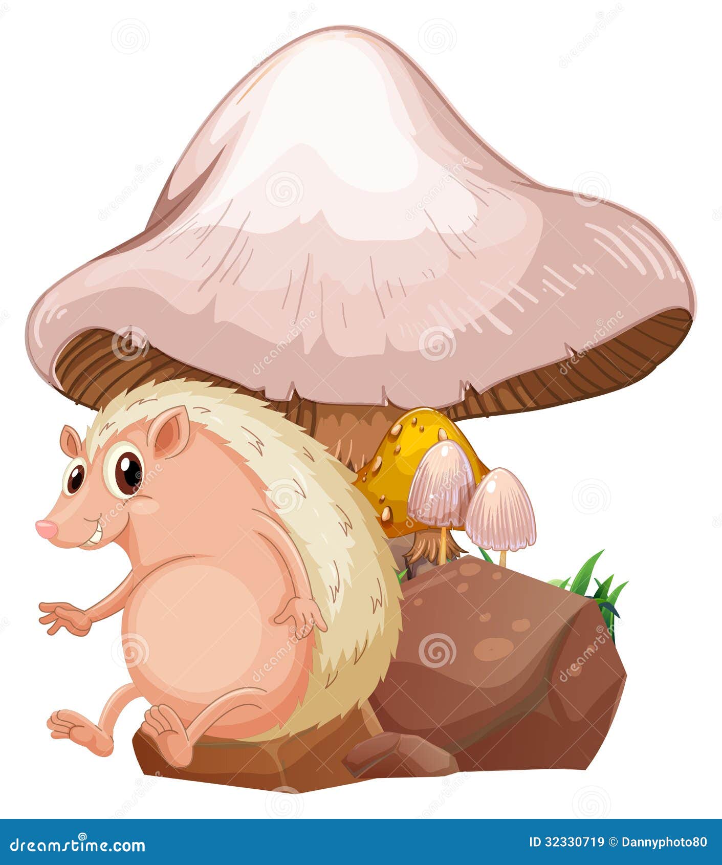 A Molehog Near the Giant Mushroom Stock Vector - Illustration of ...