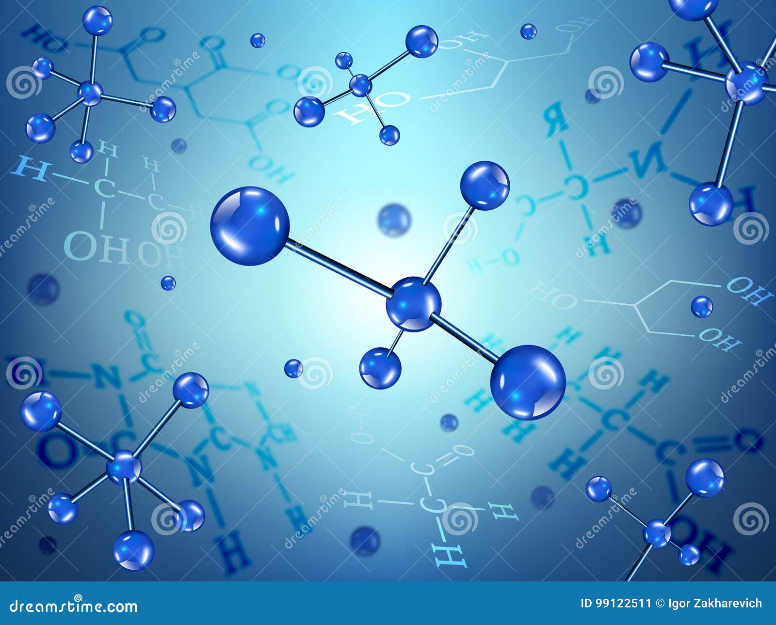 Moleküle Und Chemische Formeln Stock Abbildung - Illustration von ...