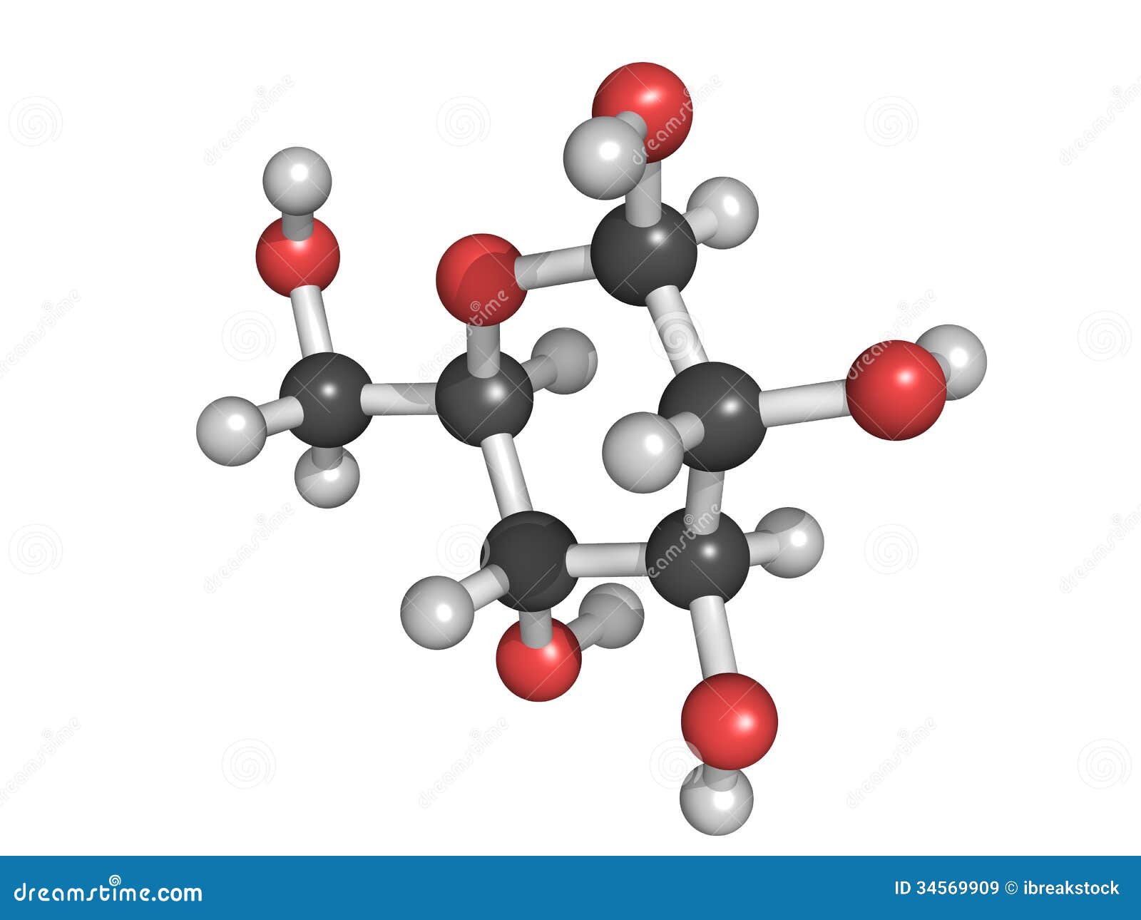 Molekyl För Glukos (beta-D-glukos, Druvasocker, Druvsocker) Stock ...