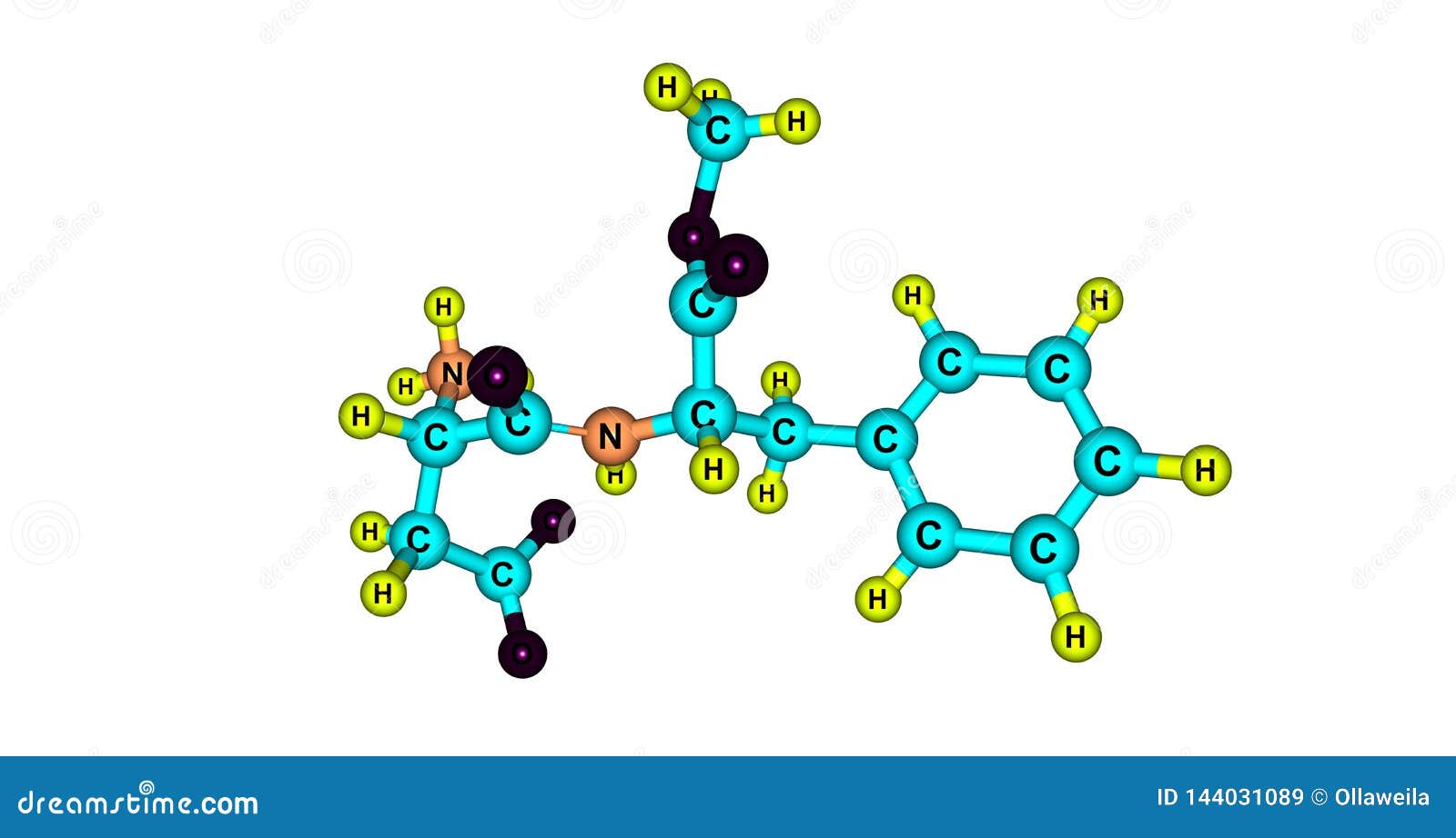 Aspartame Molecular Structure Isolated On White Stock Illustrationer