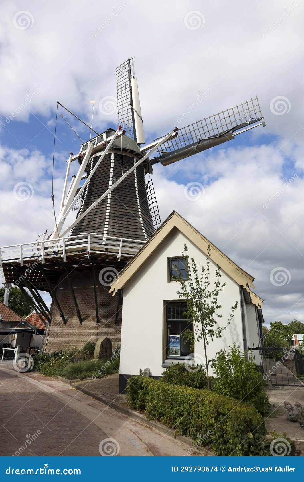 Molen De Fortuin As Windmill in the Ancient City of Hattem Stock Photo ...