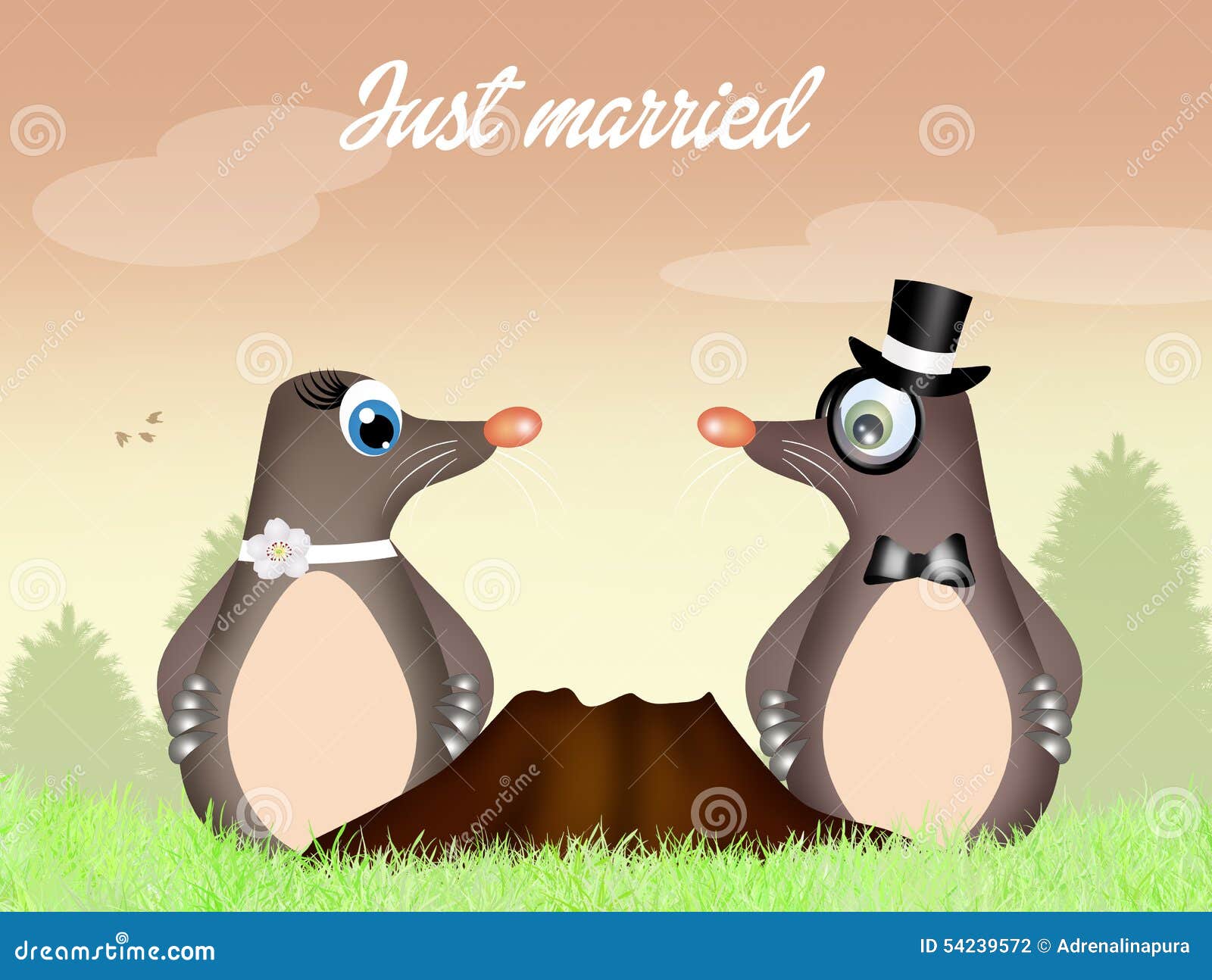 Moles couple stock illustration. Illustration of funny - 54239572