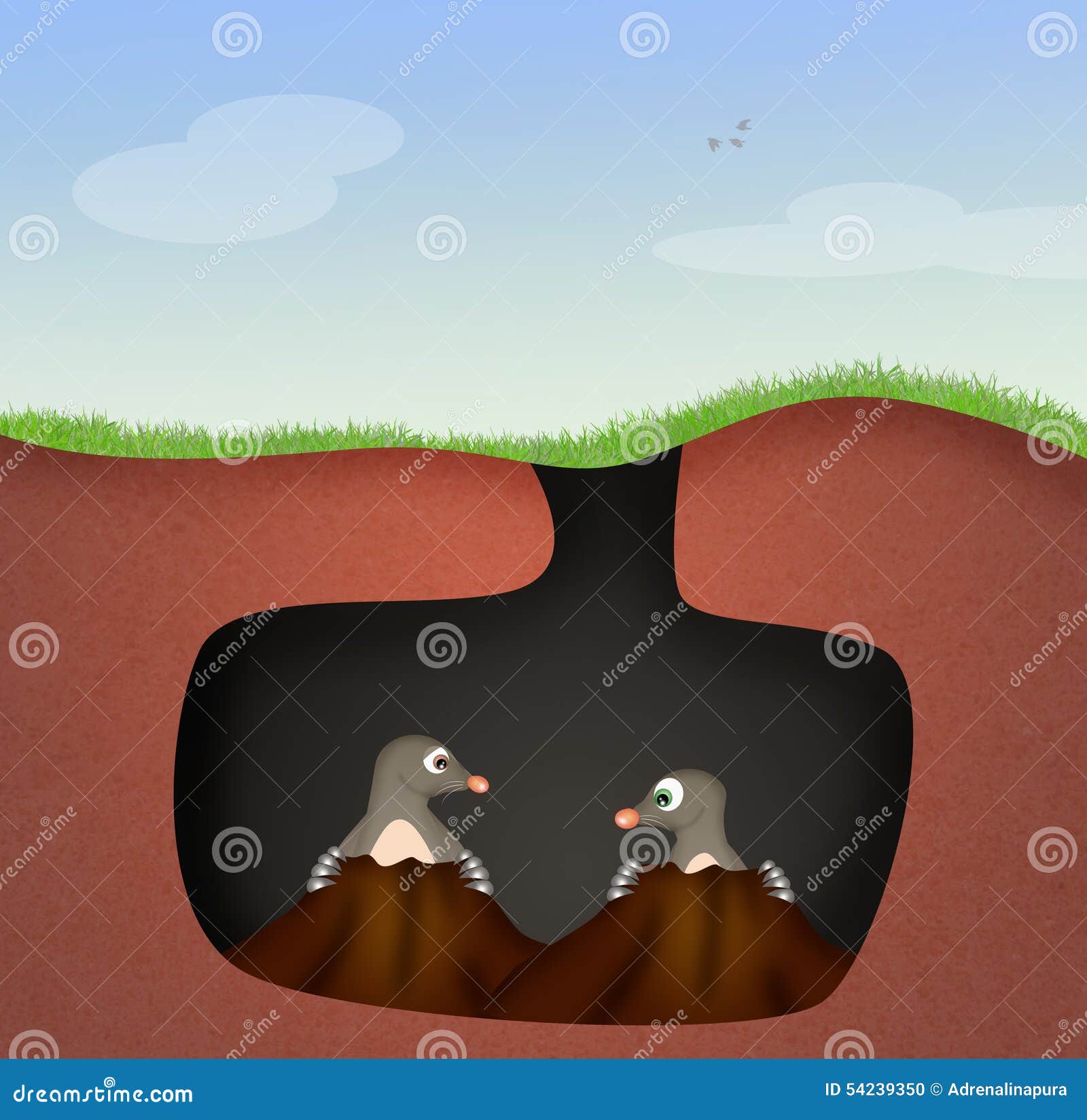Moles In The Den Stock Photo | CartoonDealer.com #93393612