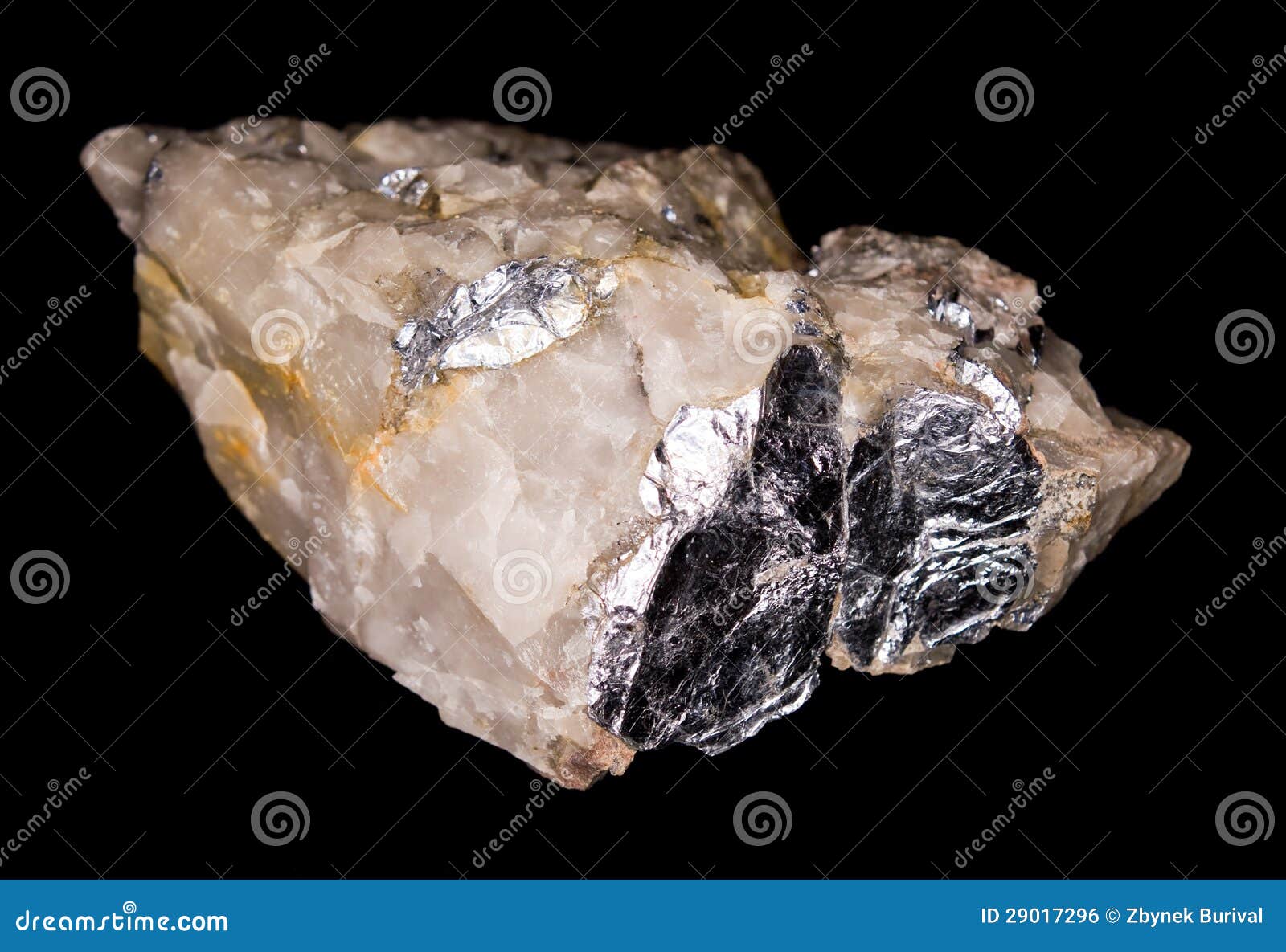 Molibdenita en el cuarzo foto de archivo. Imagen de mineral - 29017296