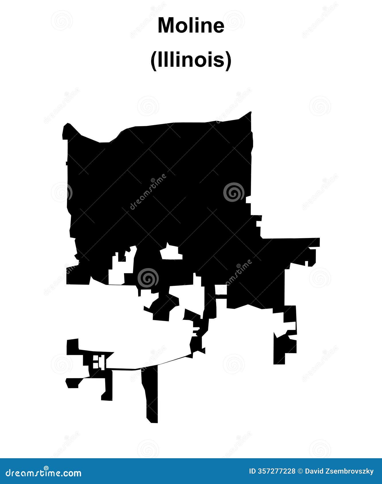 Moline outline map stock vector. Illustration of boundary - 357277228