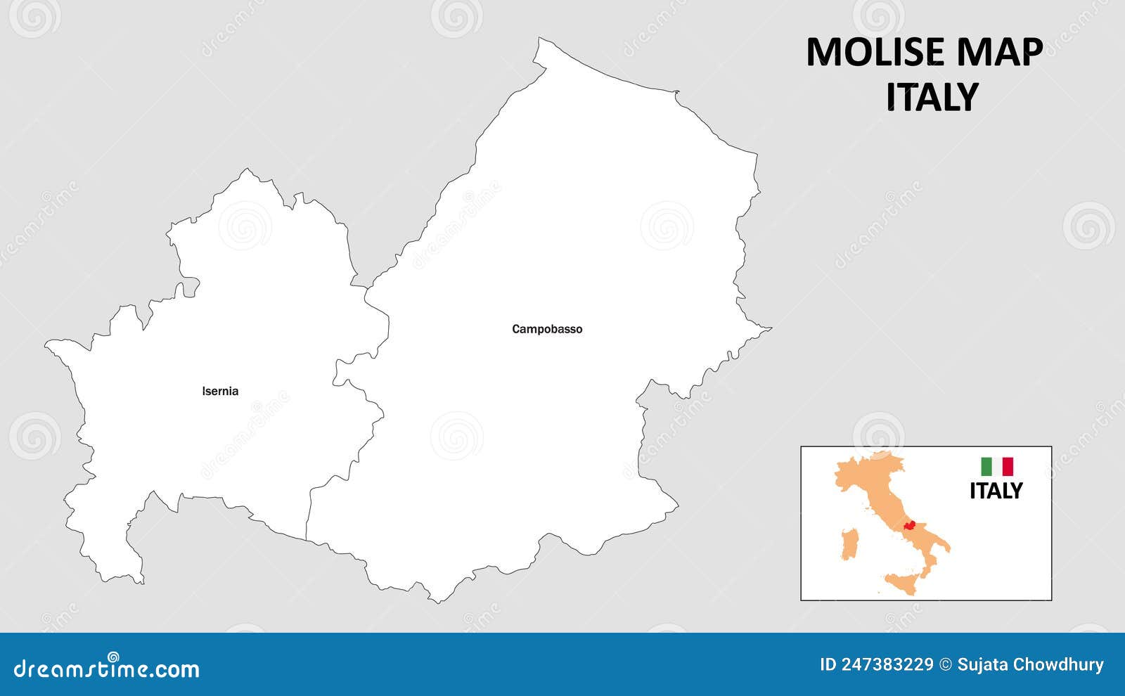 Molise Map. State and District Map of Molise Stock Vector ...