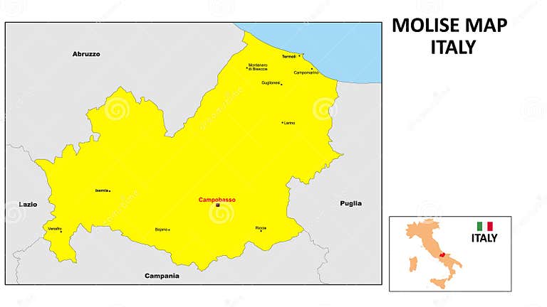 Molise Map. State and District Map of Molise Stock Vector ...