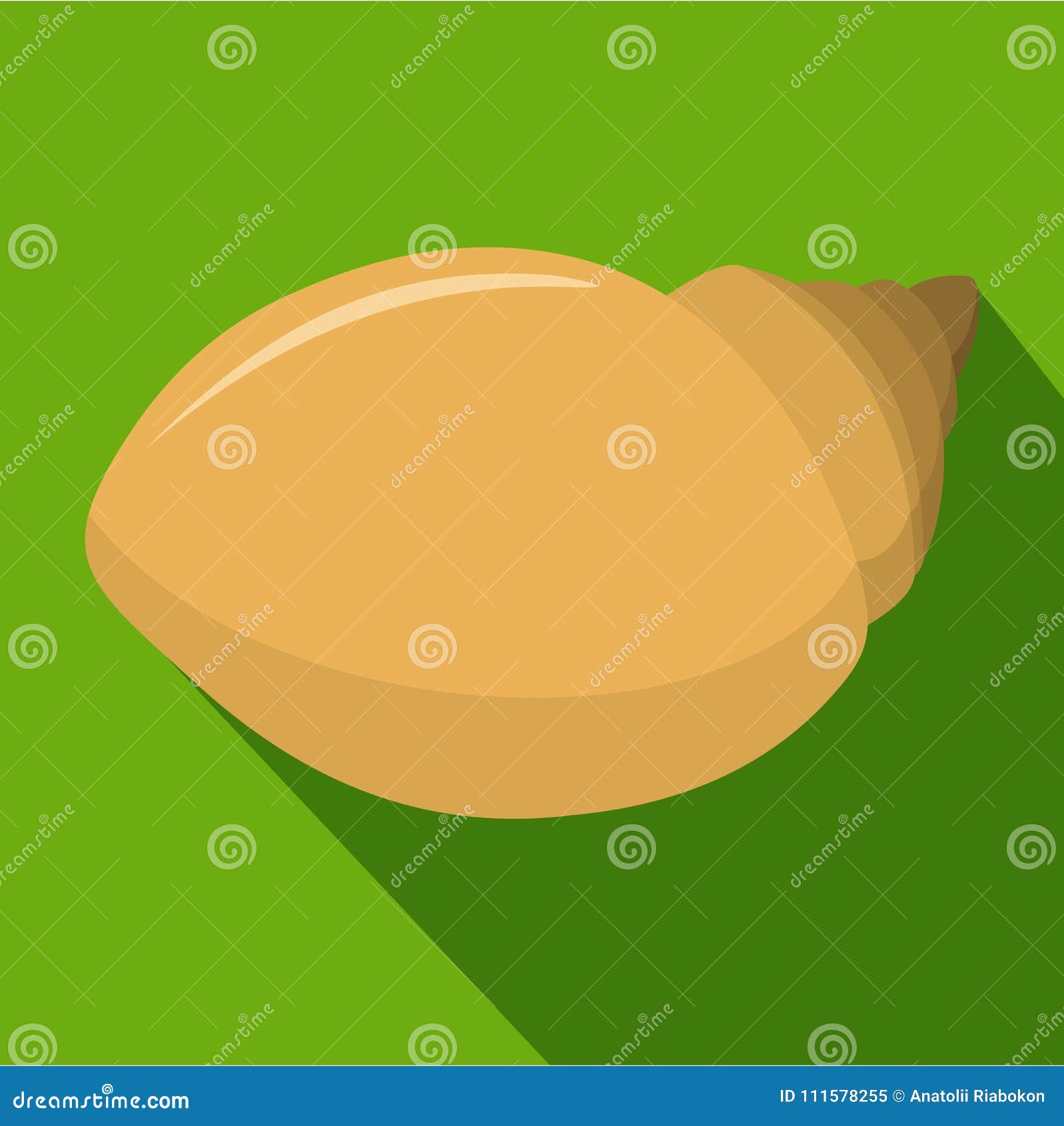 Mollusks Shell Icon, Flat Style Stock Vector - Illustration of wildlife ...