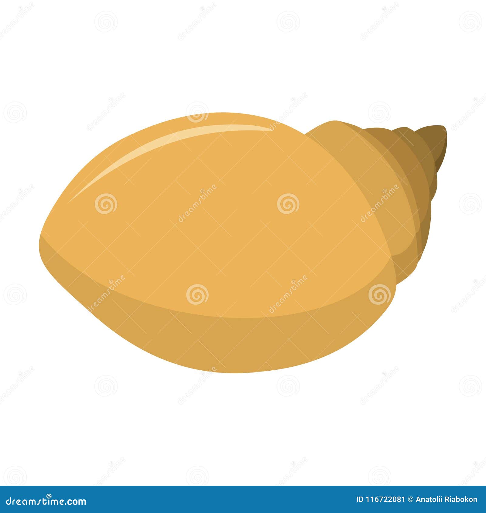 Mollusks Shell Icon, Flat Style Stock Vector - Illustration of single ...