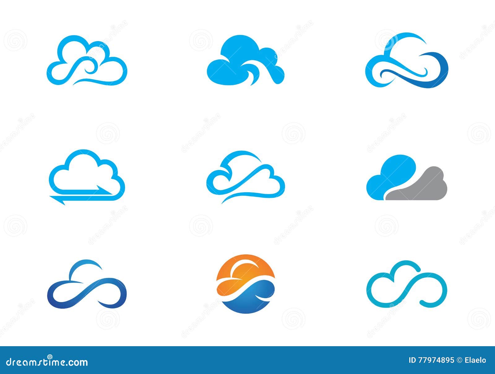 Moln Logo Template vektor illustrationer. Illustration av kommunikation ...