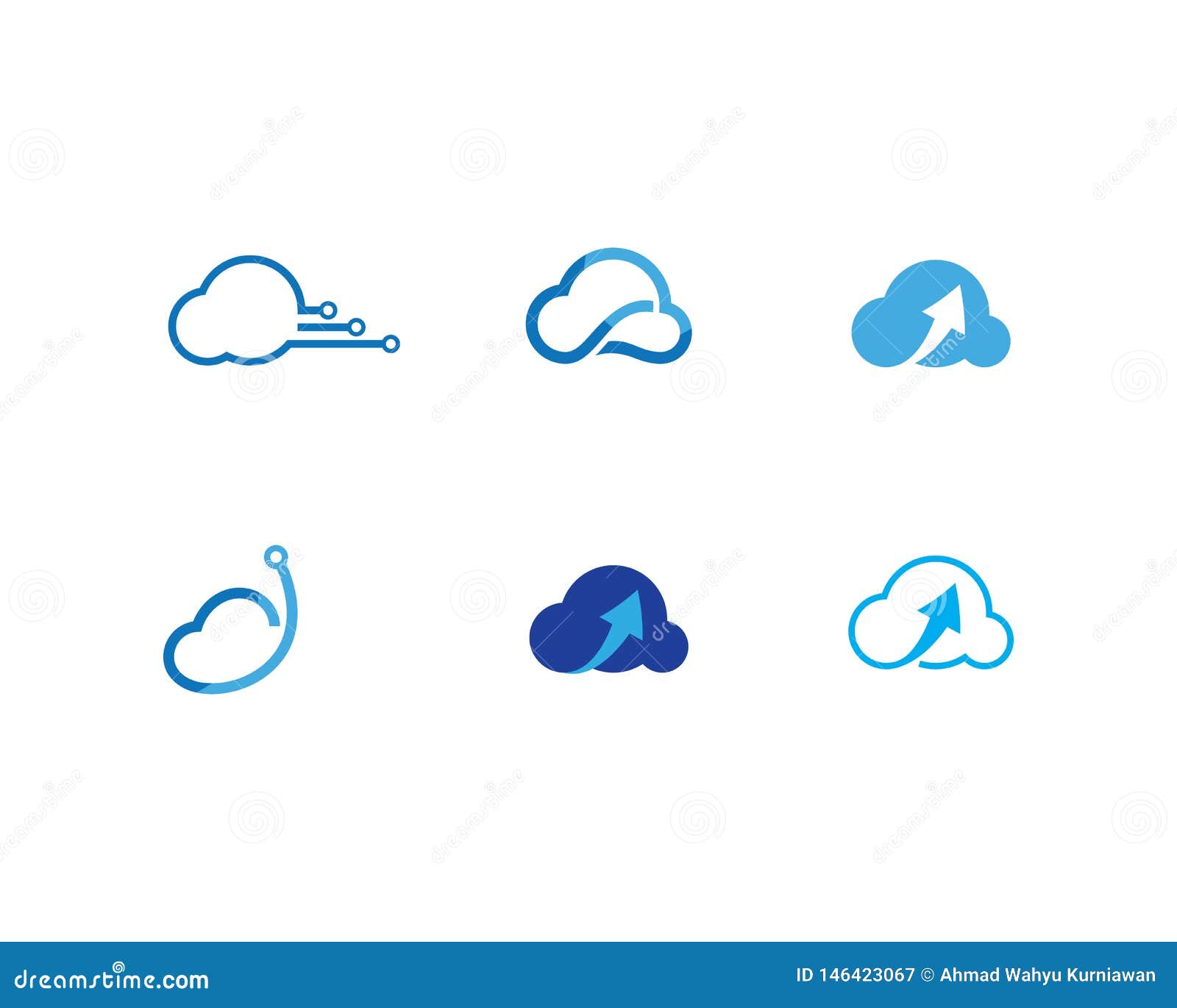 Moln Logo Vector vektor illustrationer. Illustration av tecken - 146423067