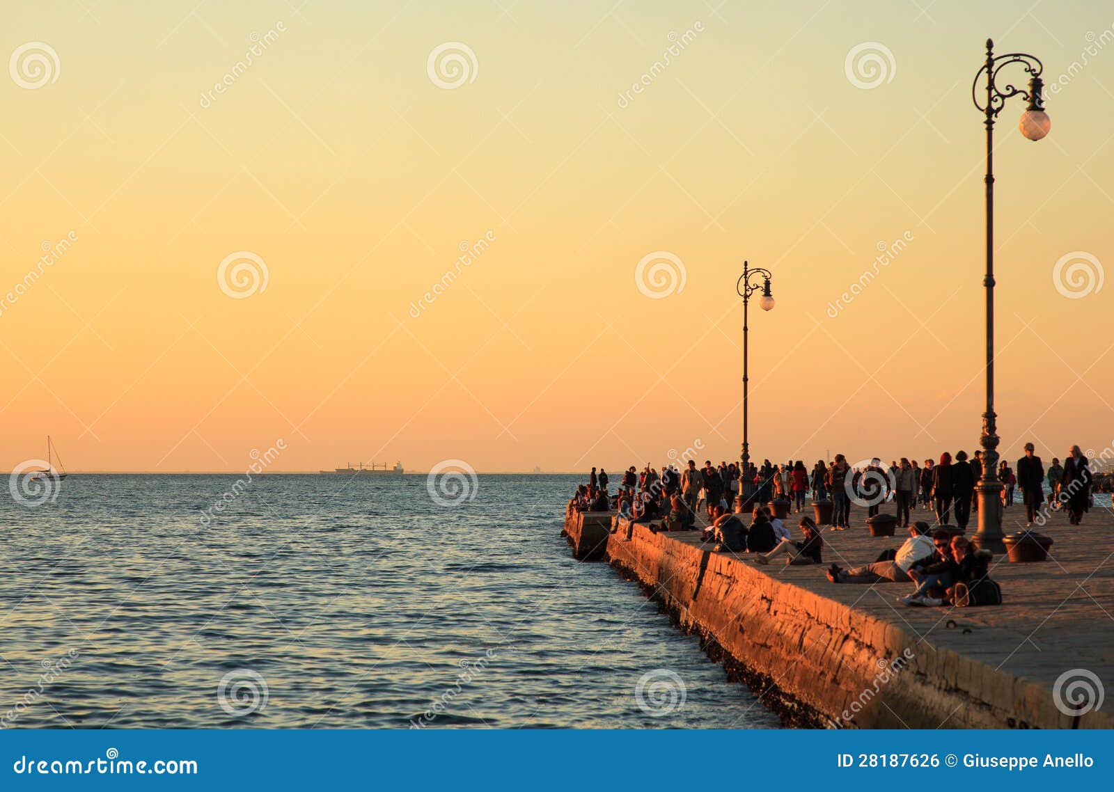 Molo Audace in Trieste editorial photo. Image of sunset - 28187626