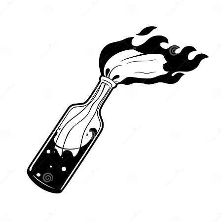 Molotov cocktail stock vector. Illustration of conflict - 44410202