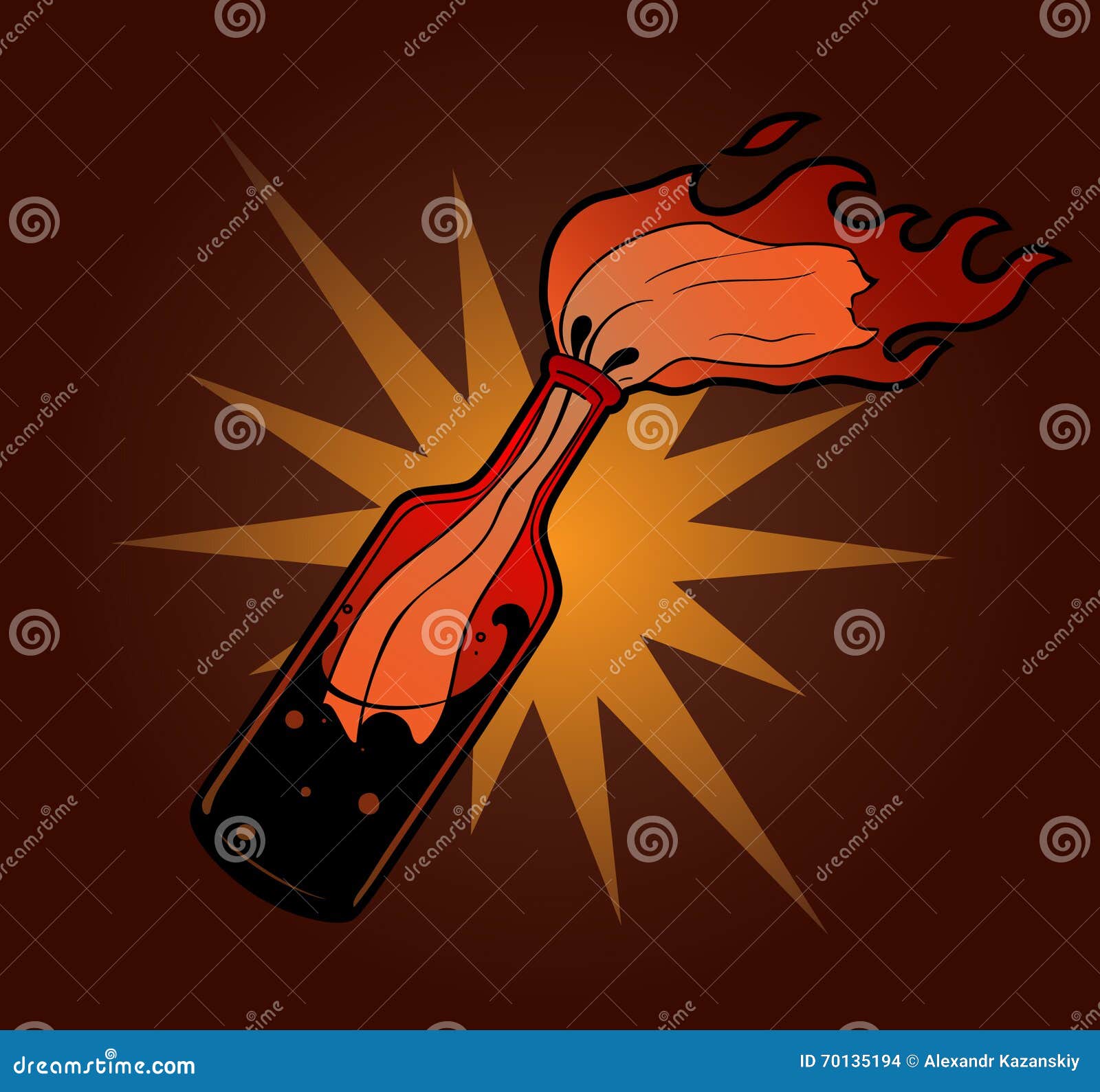 Molotov Cocktail Sketch Vector Illustration | CartoonDealer.com #178264790