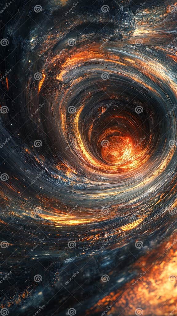 Molten Cosmic Vortex with Fiery Textures and Depth Stock Image - Image ...