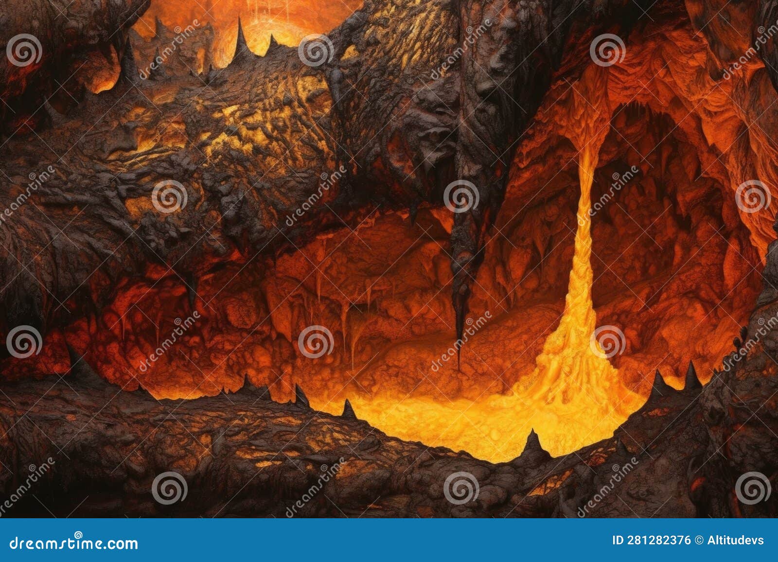 Molten Lava Breaking through the Earths Crust, Close-up Stock Photo ...
