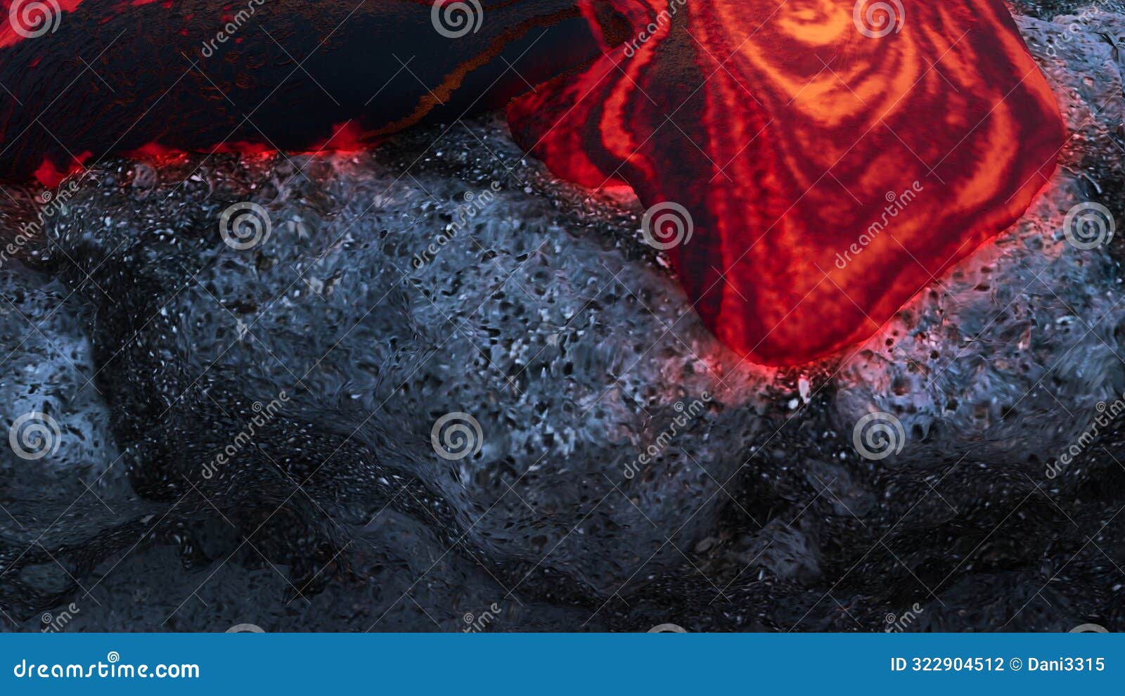 Molten Lava Flow on Solidified Lava Rocks Stock Photo - Image of ...