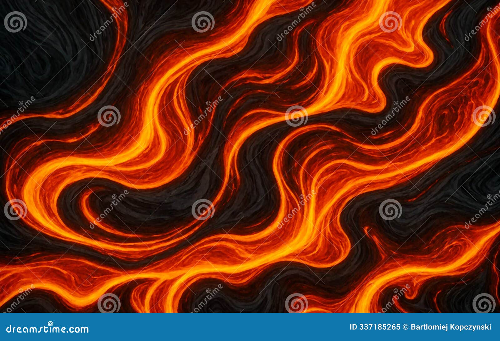 Molten Lava Flowing from Cracked Ground Surface Stock Illustration ...
