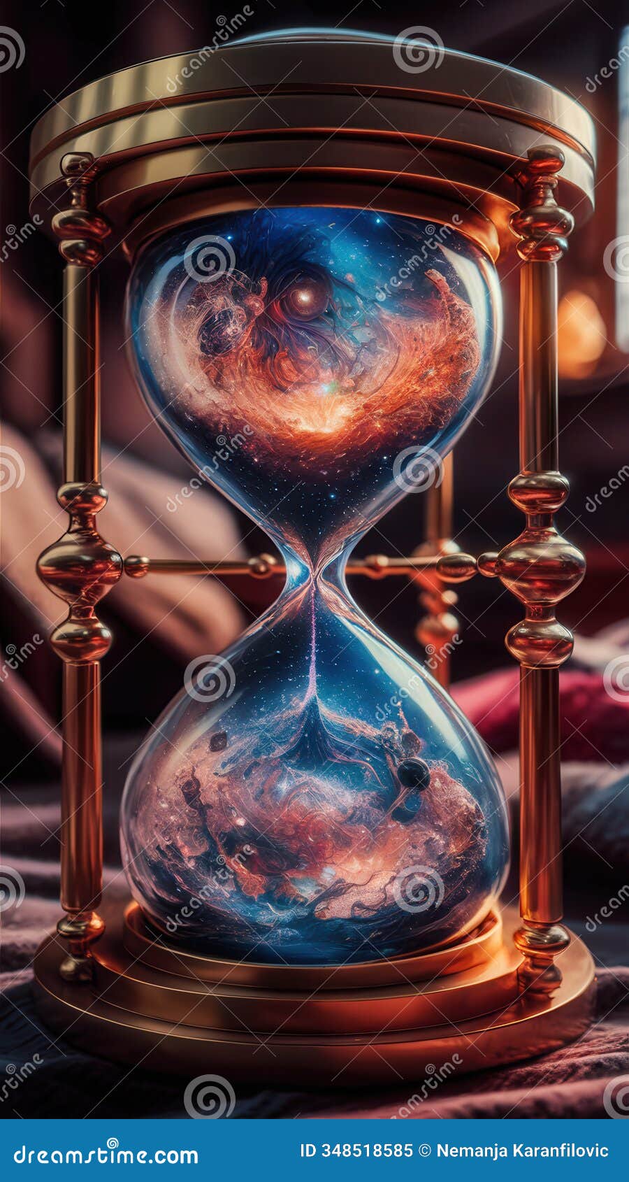 Molten Lava Hourglass Symbolizing Earth S Inner Workings Stock ...