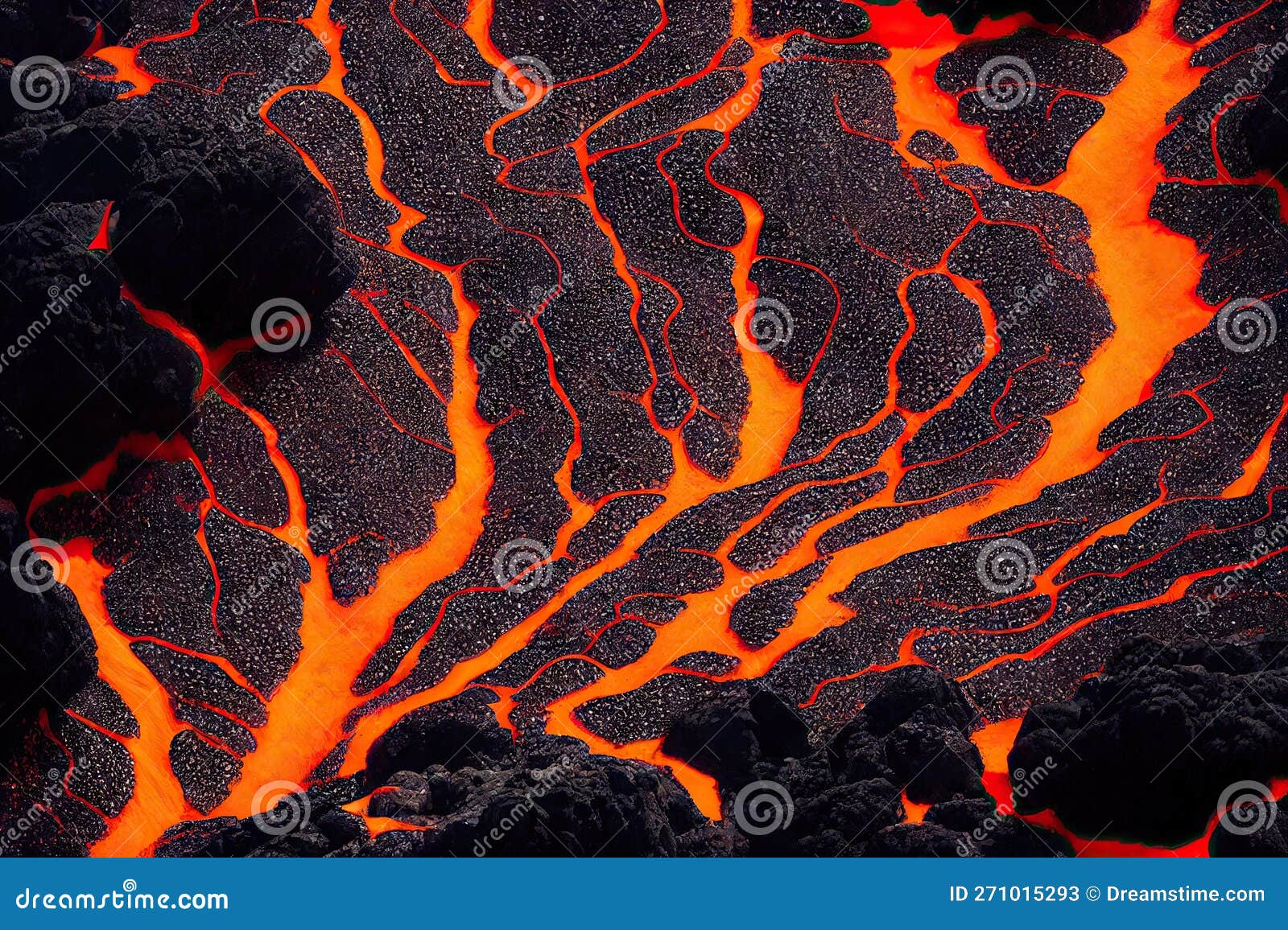 Molten Magma Flows with Rocks and Fire in Lava Texture Stock Image ...