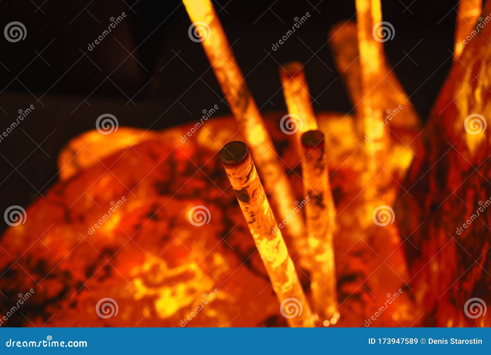 Molten Magma Hot Lava with Rods Texture Stock Image - Image of fire ...
