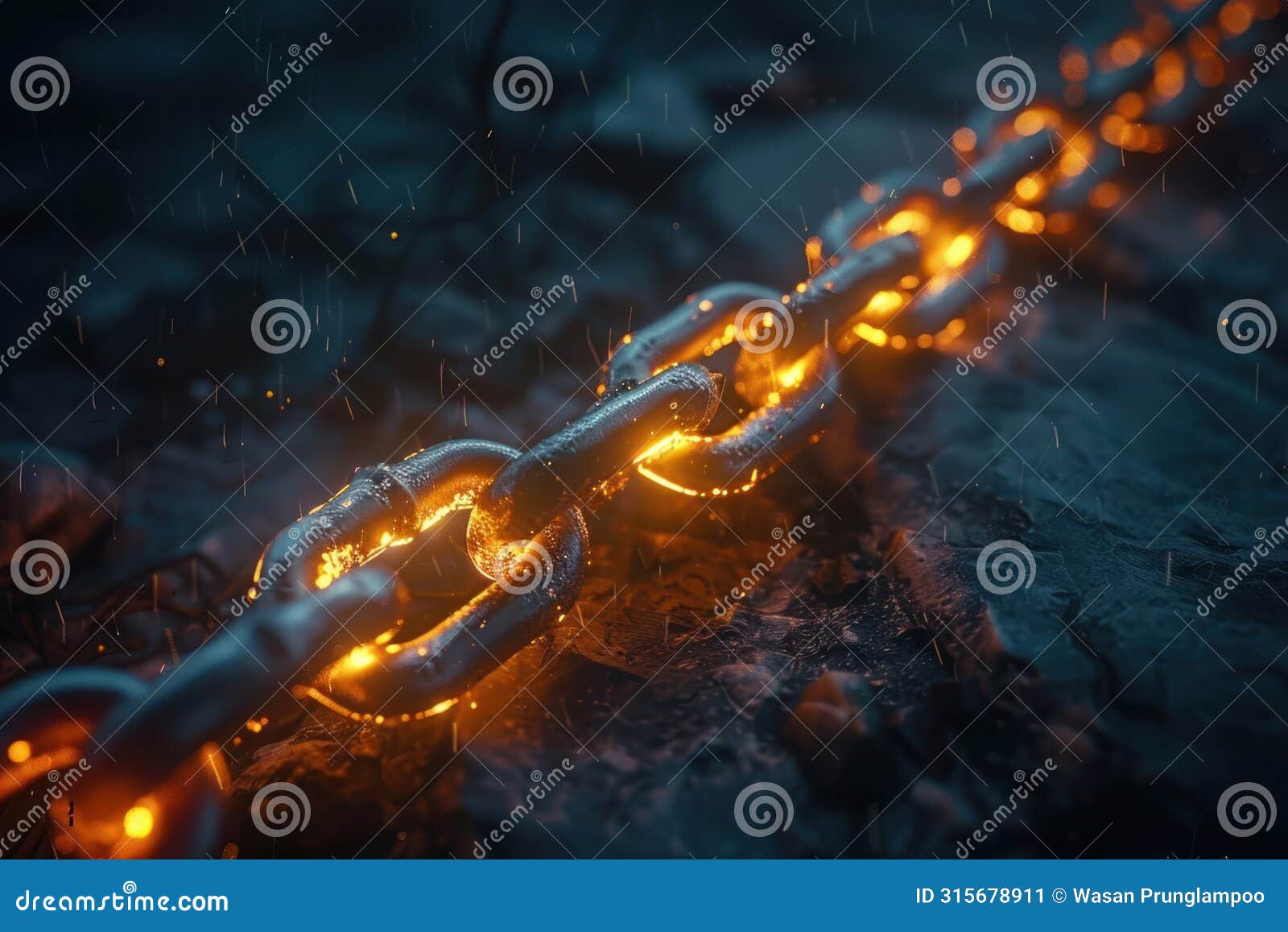 Molten Metal Chain on the Ground Stock Image - Image of work, lava ...