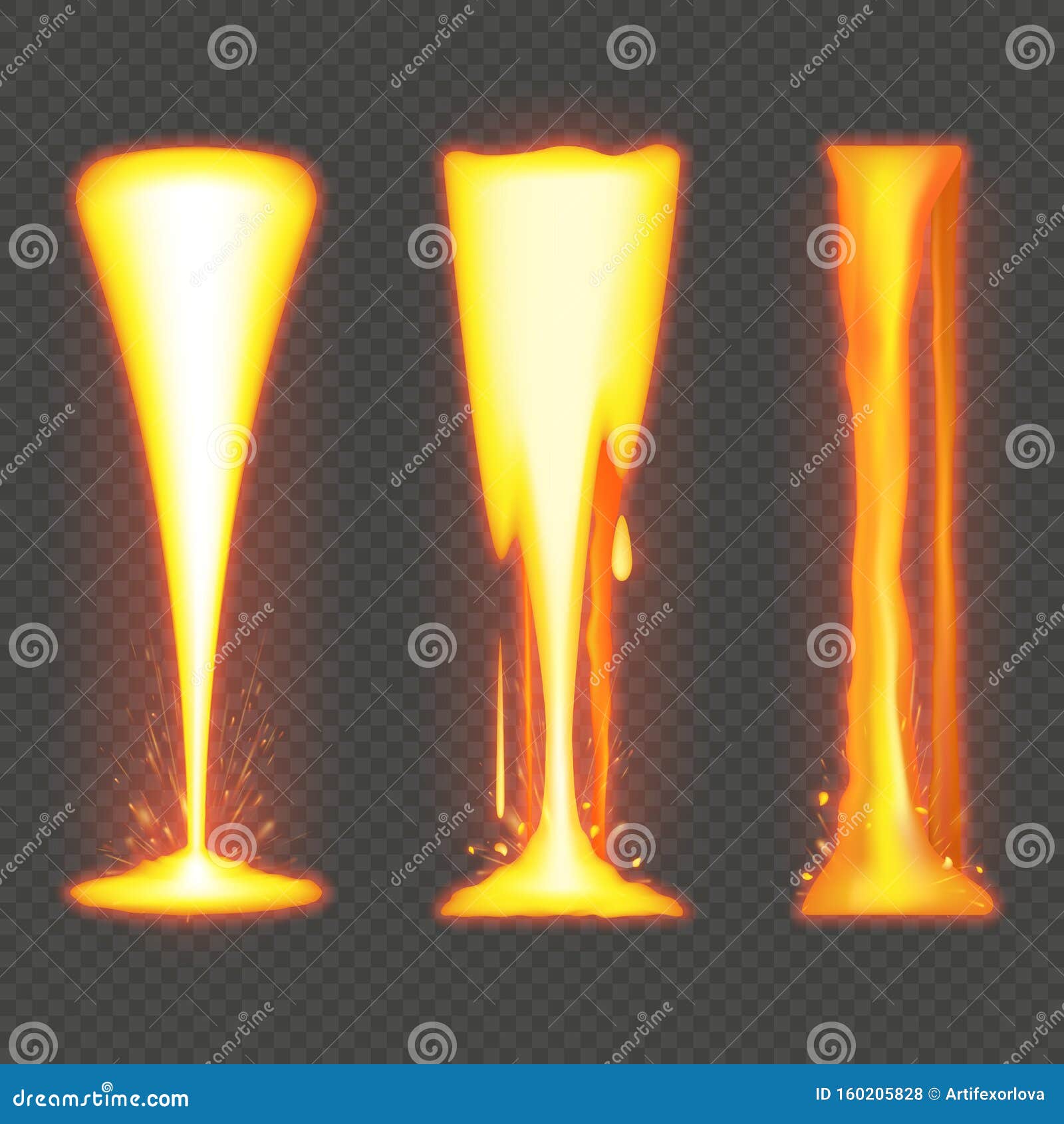 Molten Metal or Lava Effect on Transparent Background. EPS 10 Stock ...