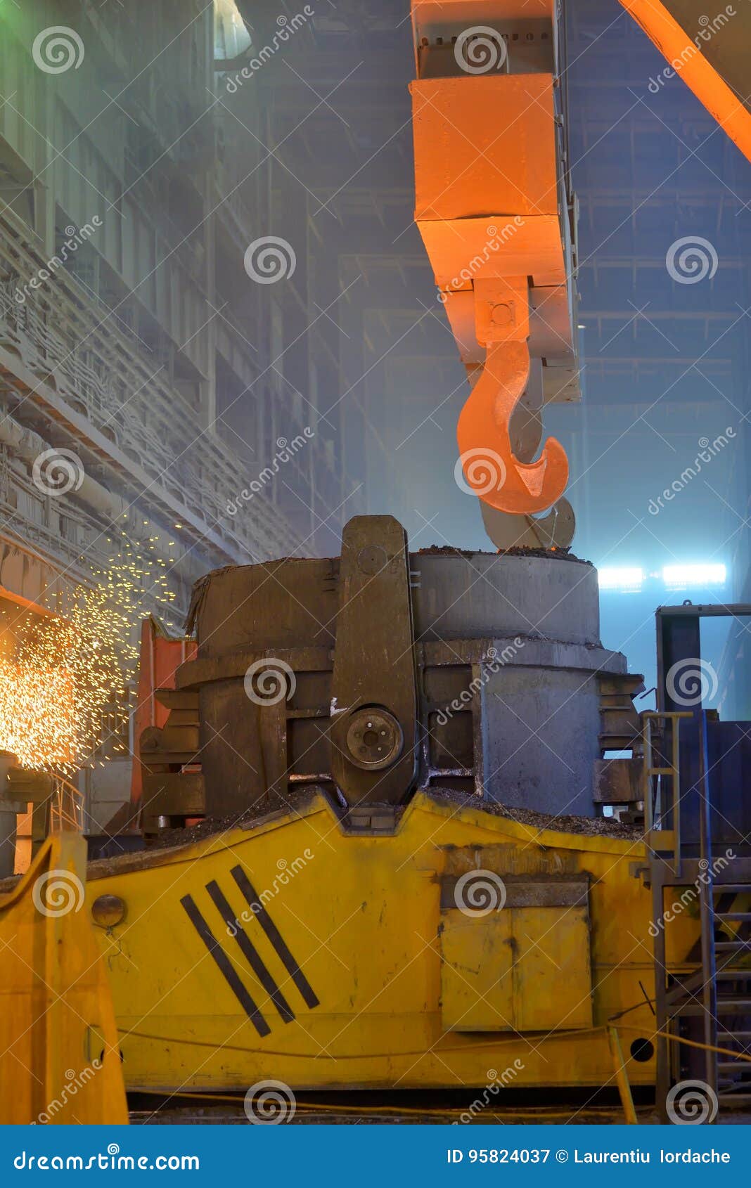 The molten steel transport stock image. Image of industrial - 95824037