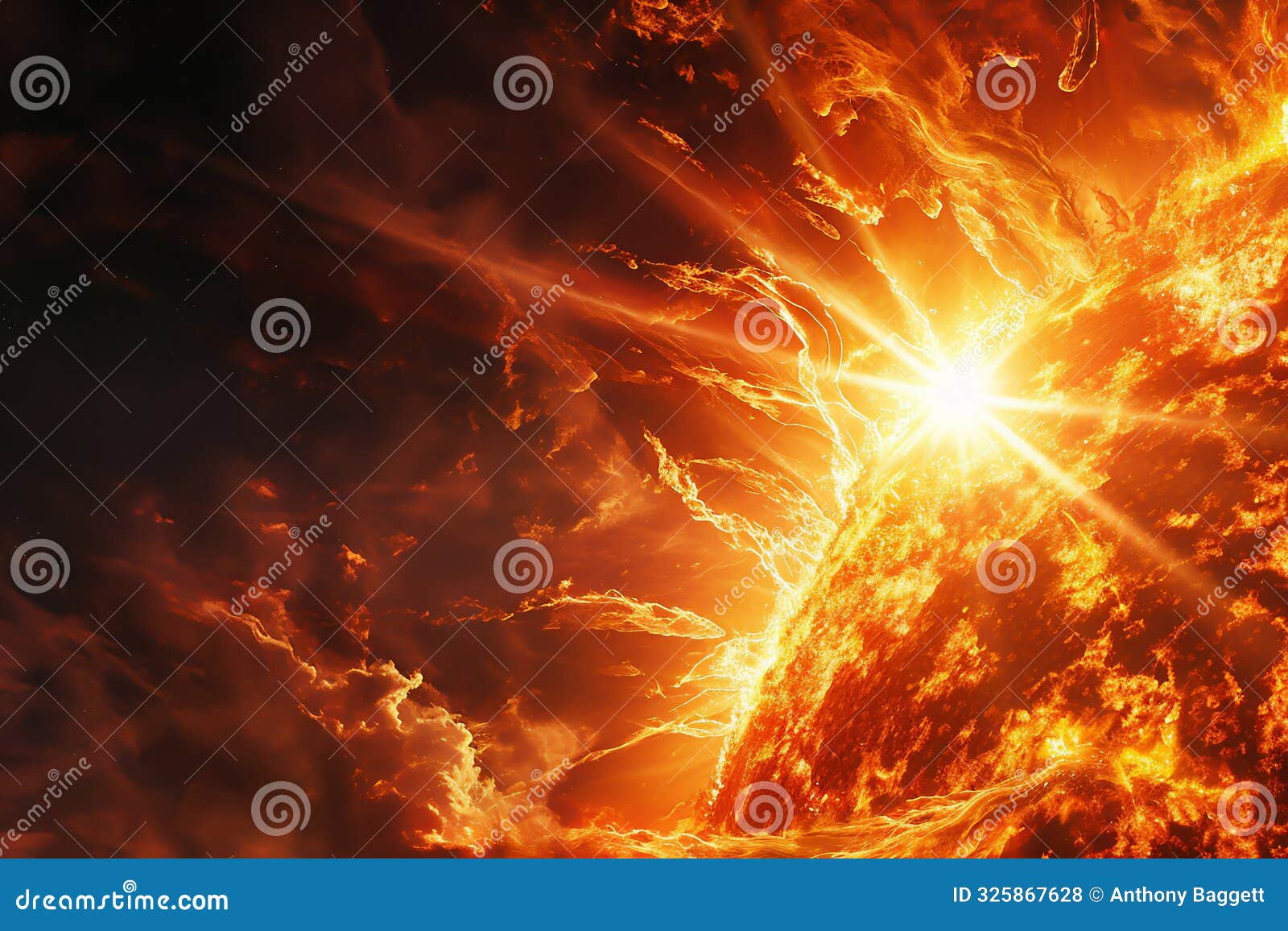 Molten Surface Of The Sun With A Solar Flare Royalty-Free Cartoon ...