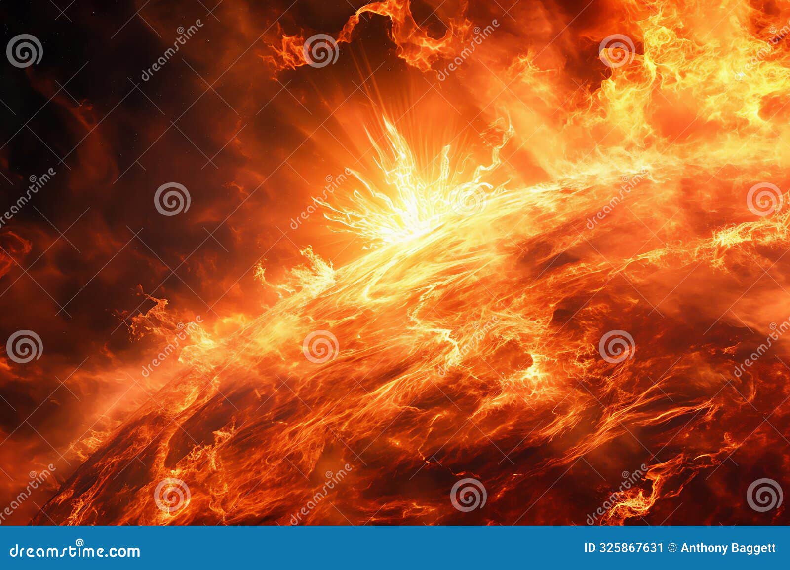 Molten Surface of the Sun with a Solar Flare Stock Illustration ...