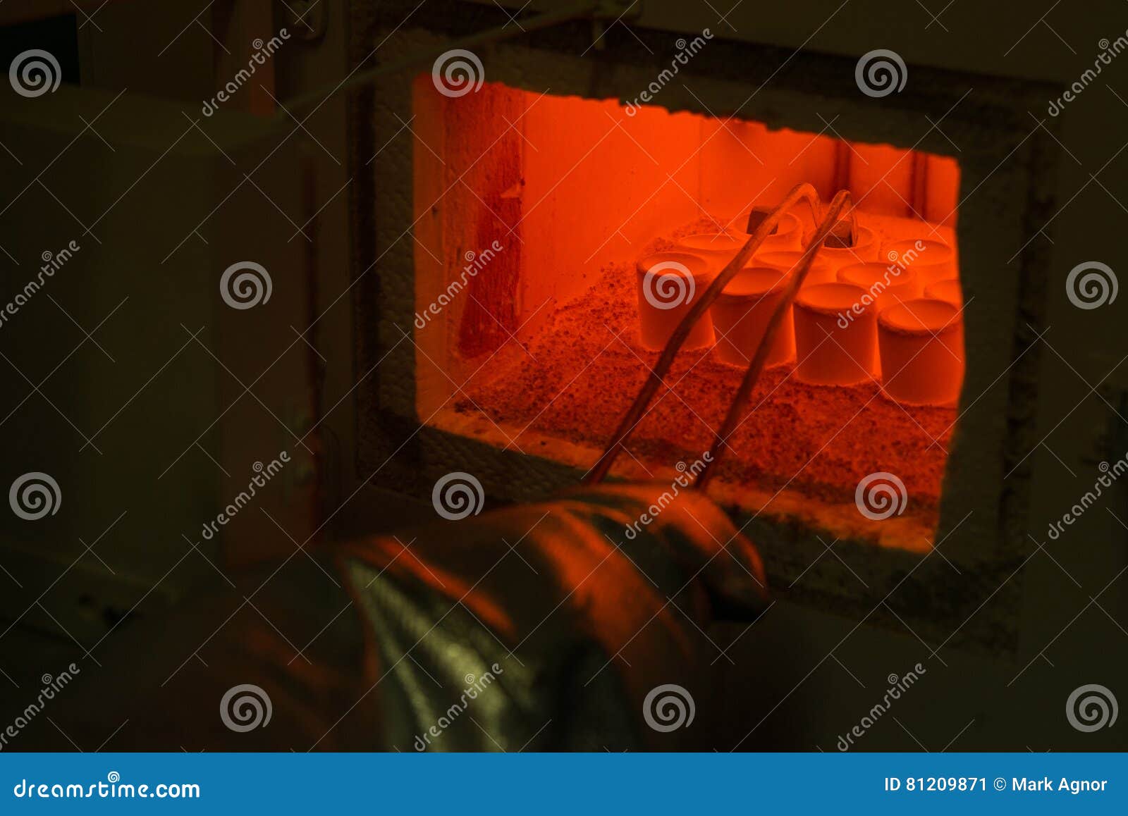 Molting gold at a factory stock image. Image of orange - 81209871