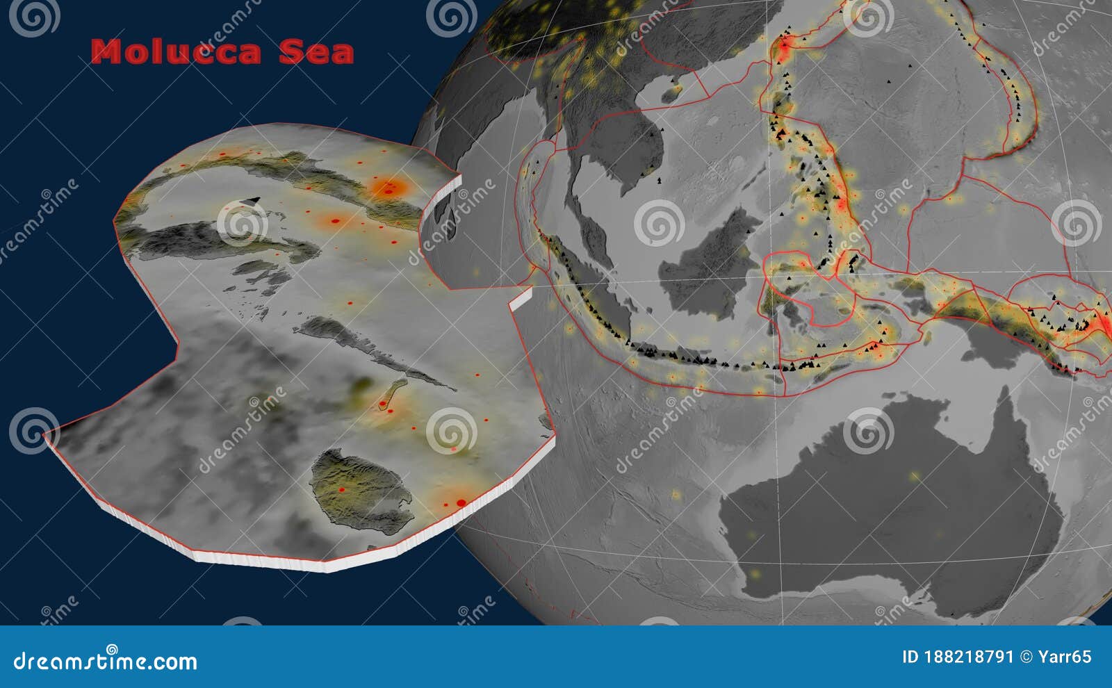 Molucca Sea Plate Described and Presented - Grayscale Stock ...