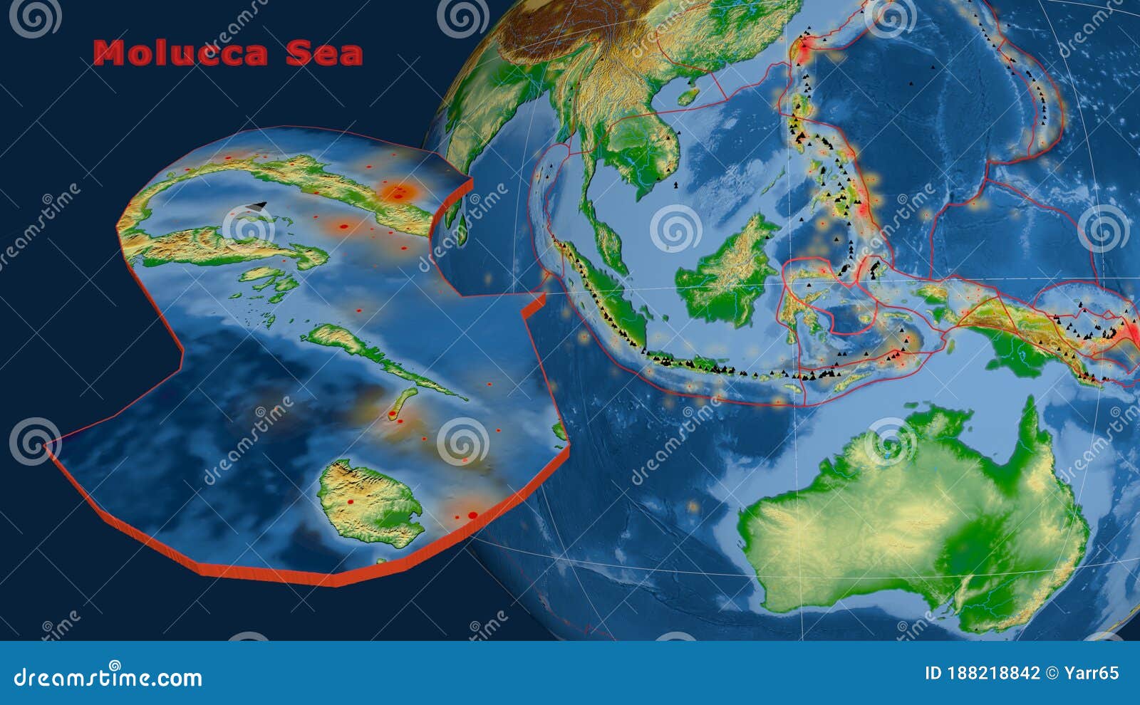 Molucca Sea Plate Described and Presented - Physical Stock Illustration ...