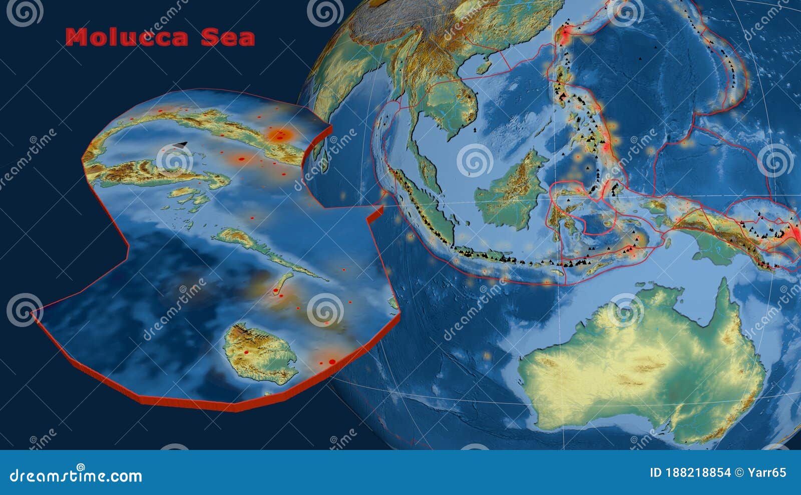 Molucca Sea Plate Described and Presented - Relief Stock Illustration ...