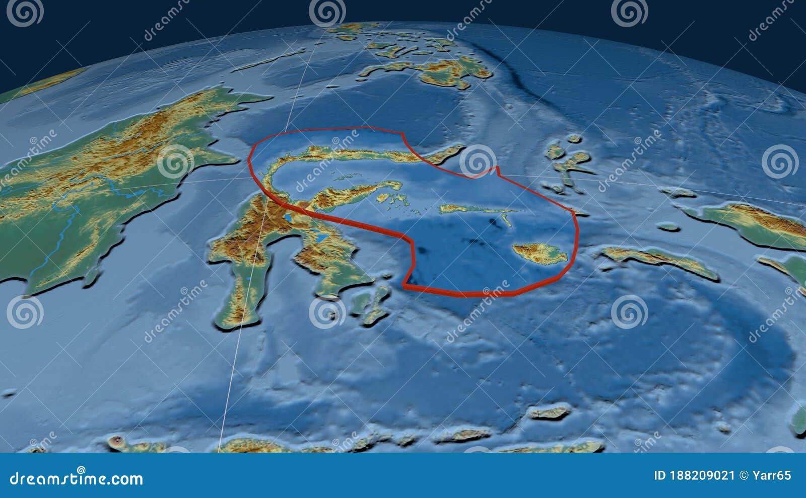 Molucca Sea Plate Extruded - Relief Stock Illustration - Illustration ...