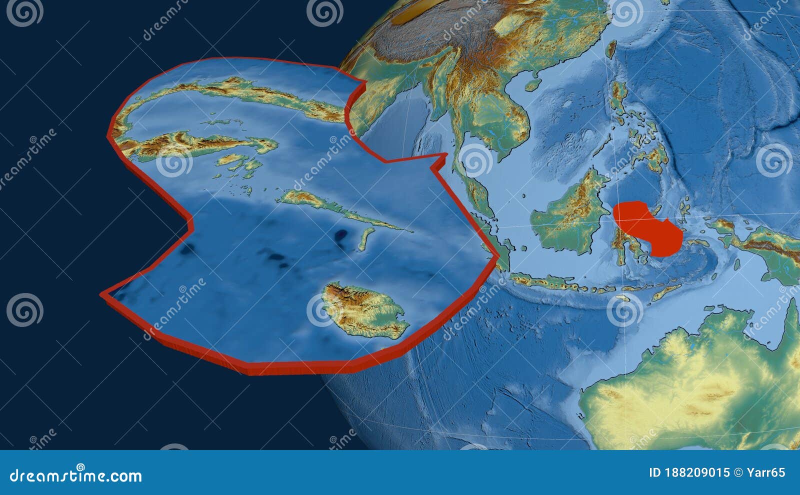 Molucca Sea Plate Presented - Relief Stock Illustration - Illustration ...