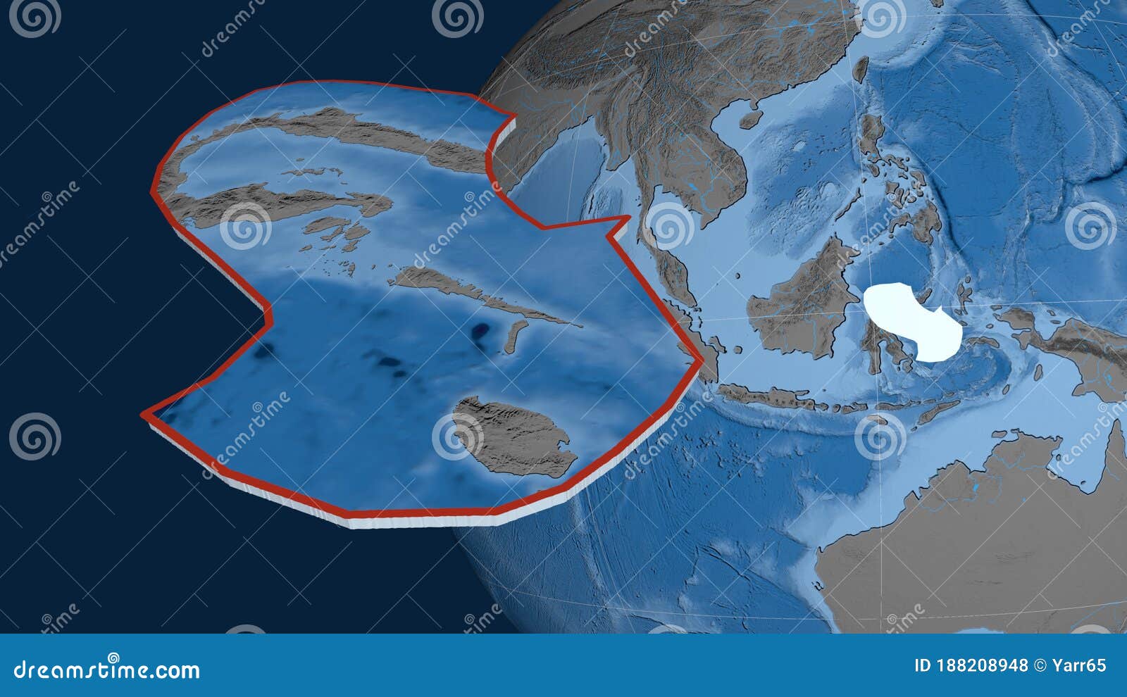 Molucca Sea Plate Presented - Topo and Bathy Stock Illustration ...