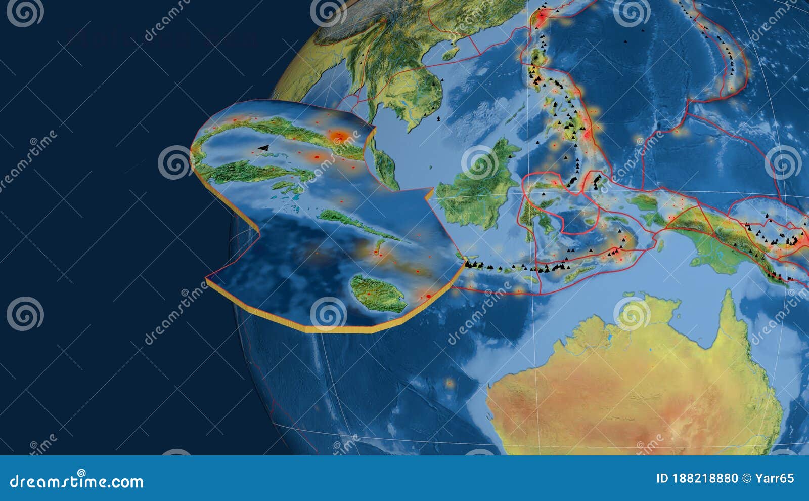 Molucca Sea Plate Presented - Topographic Stock Illustration ...