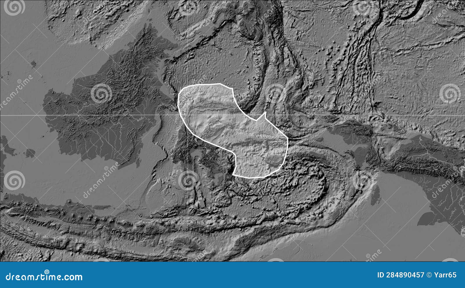 Molucca Sea Tectonic Plate. Bilevel Map Stock Illustration ...