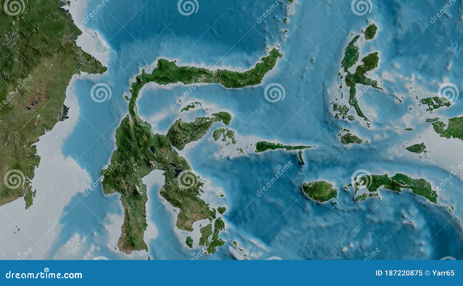 Molucca Sea Tectonic Plate - Raster. Satellite Stock Illustration ...