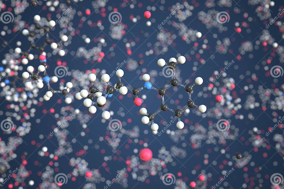 Molécula De Lidocaína. Modelo Molecular Conceptual. Renderizado 3d ... Molécula De Lidocaína. Modelo Molecular Conceptual. Renderizado 3d ...