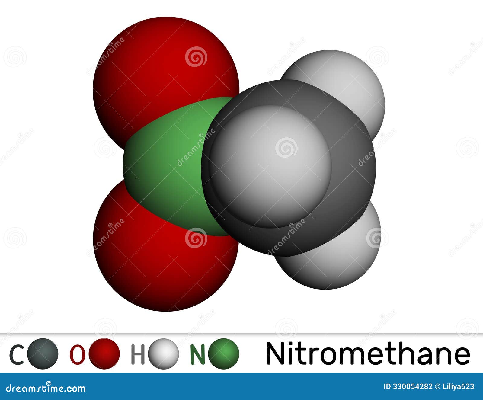 Molécula De Nitrometano. Representación Molecular 3d. Ilustración Stock de ilustración ...