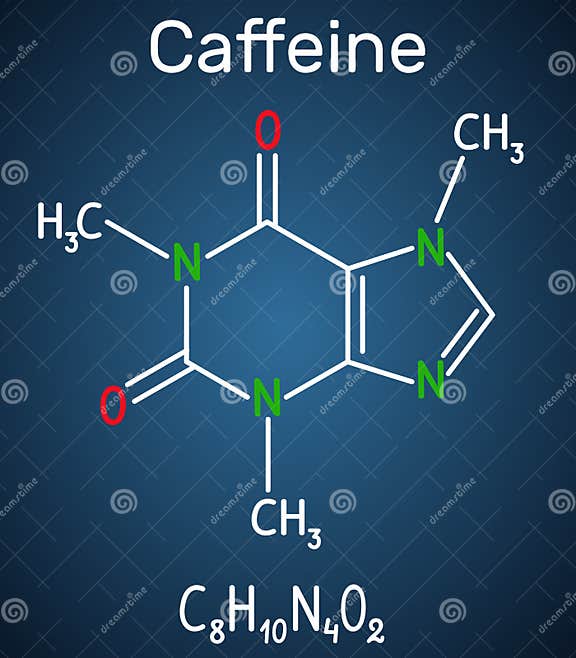 Molécule De Caféine Mode Structurel De Formule Chimique Et De Molécule ...