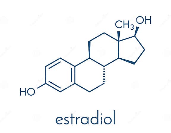 Molécule Femelle Dhormone Sexuelle Doestrogène Destradiol Formule