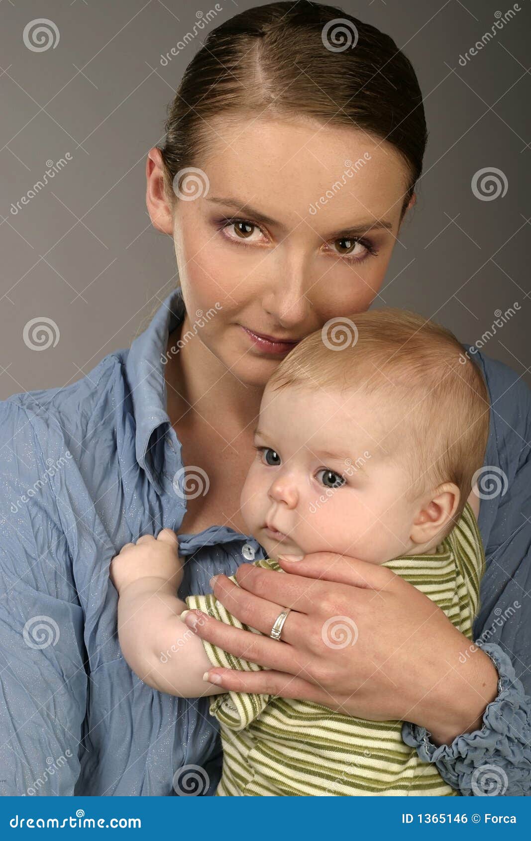 Mom with baby stock photo. Image of face, child, look - 1365146
