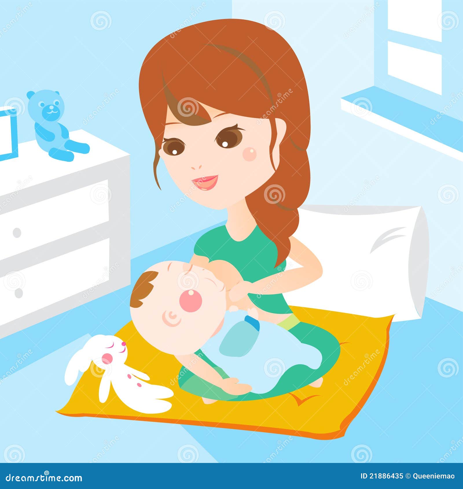 Breast Feeding Lactation Room Facility Public Area Nursing Baby Vector ...